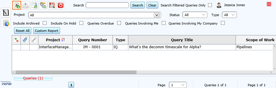 Using QMS - Add New Query - Pisys