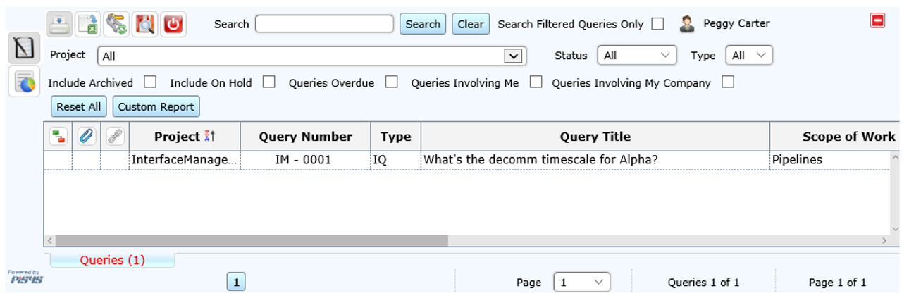 Using QMS - View Query - Pisys