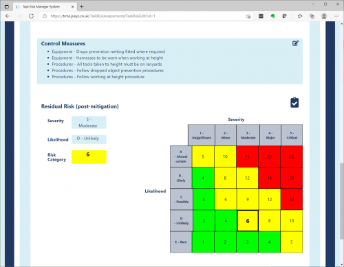 Task Based Risk Management - Pisys
